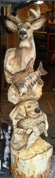 A sportsman's chainsaw carving by Josh Landry. (Photo courtesy Josh ...