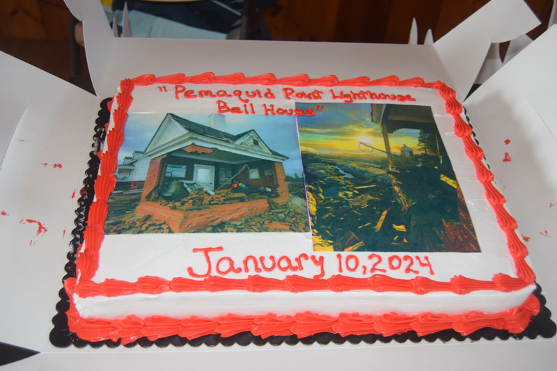A cake with edible pictures of the destruction wrought by a Jan. - The ...